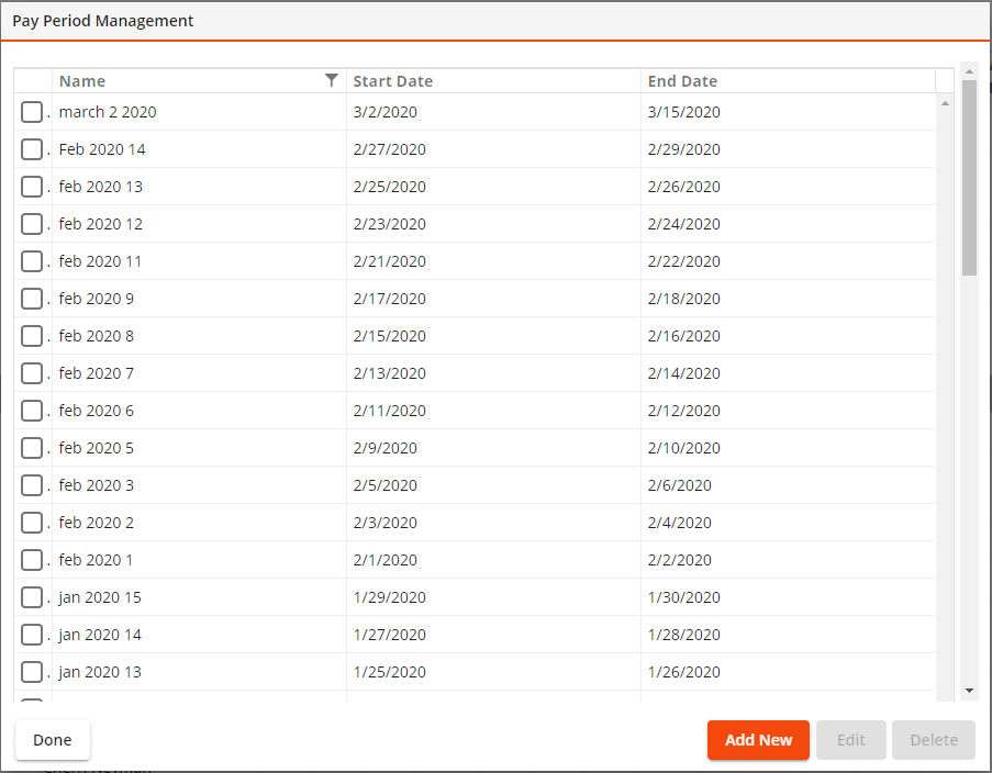 Pay Period Management Pay Period Management