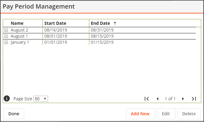 Pay Period Management